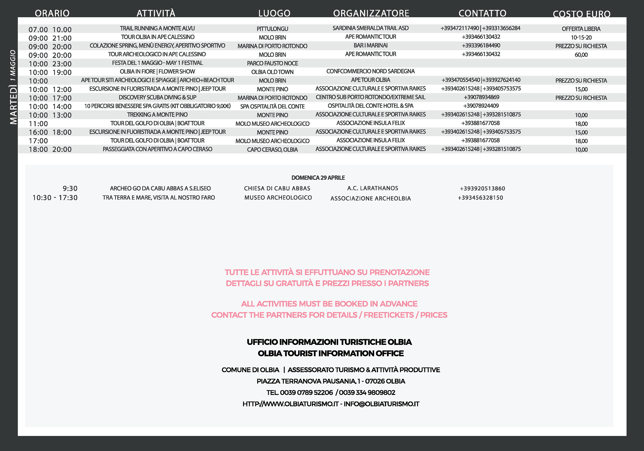 Olbia Spring: ecco il programma completo