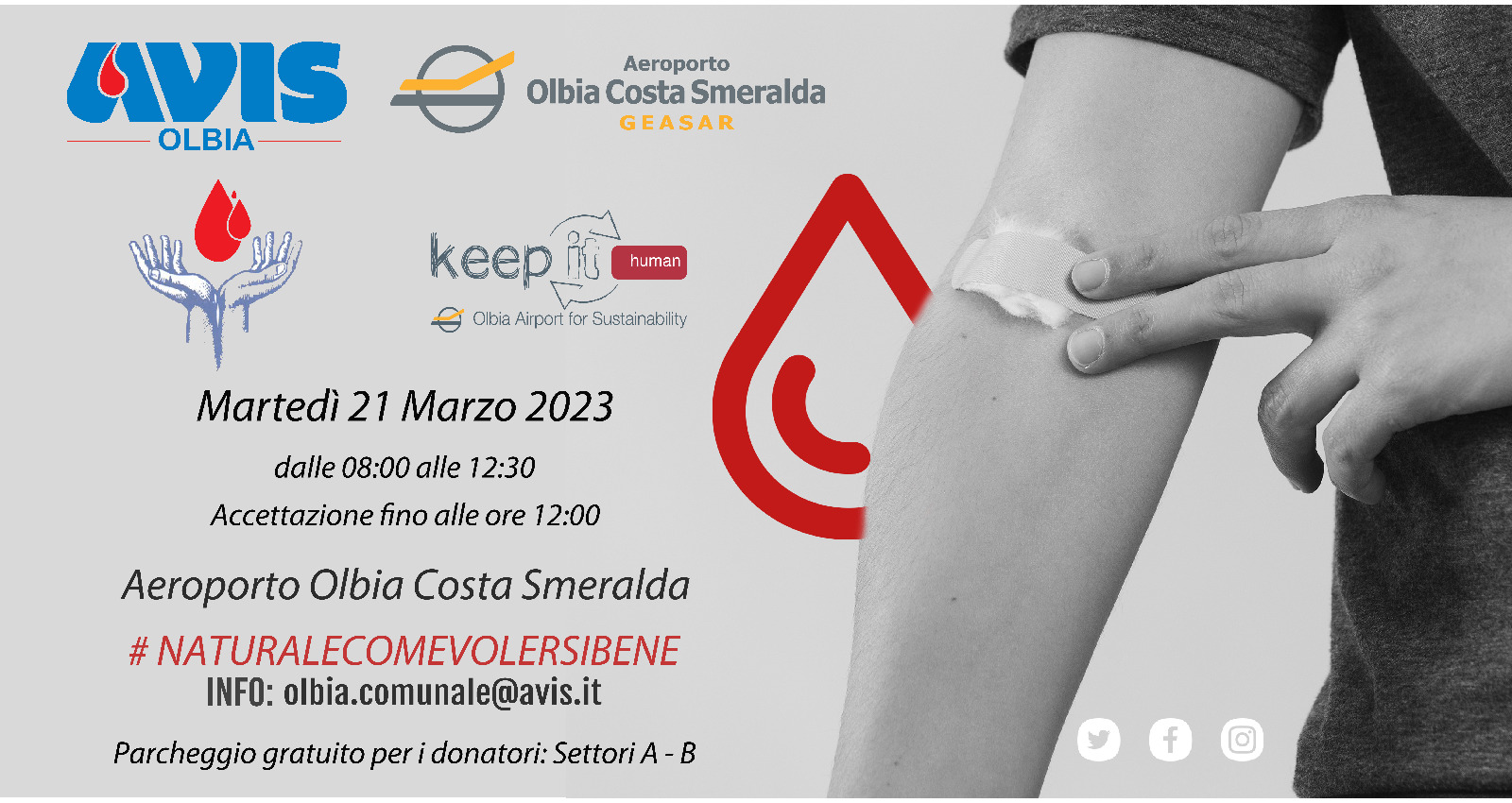 Avis Olbia e Geasar: oggi la raccolta di sangue in aeroporto